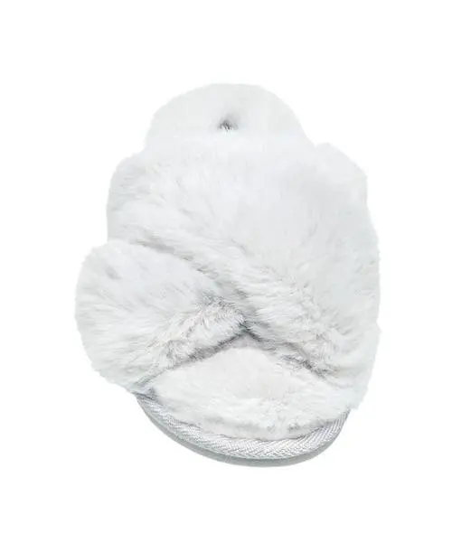 Nine West X-band Faux Fur Slipper - Ash Grey