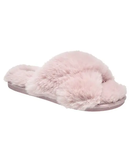 Nine West X-band Faux Fur Slipper - Blush