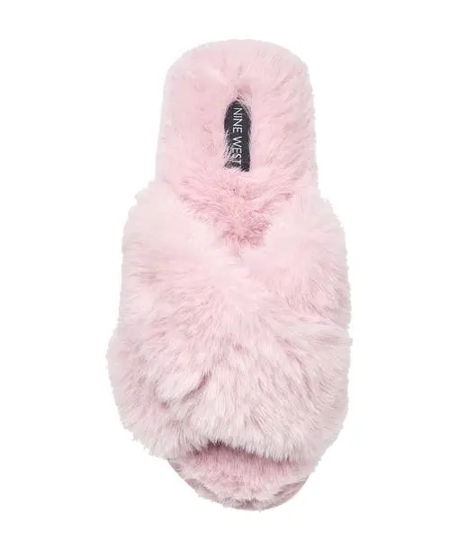 Nine West X-band Faux Fur Slipper - Pink