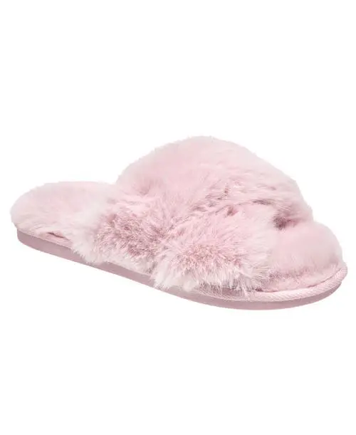 Nine West X-band Faux Fur Slipper - Pink
