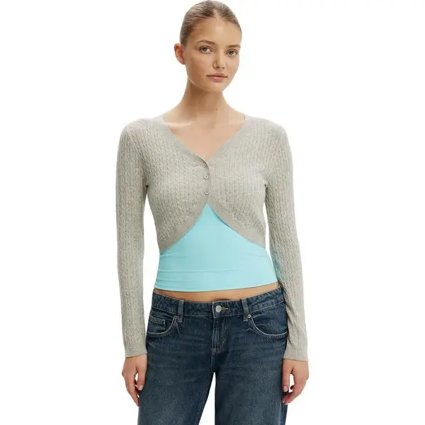 COTTON ON Ls Cable Micro Cardigen