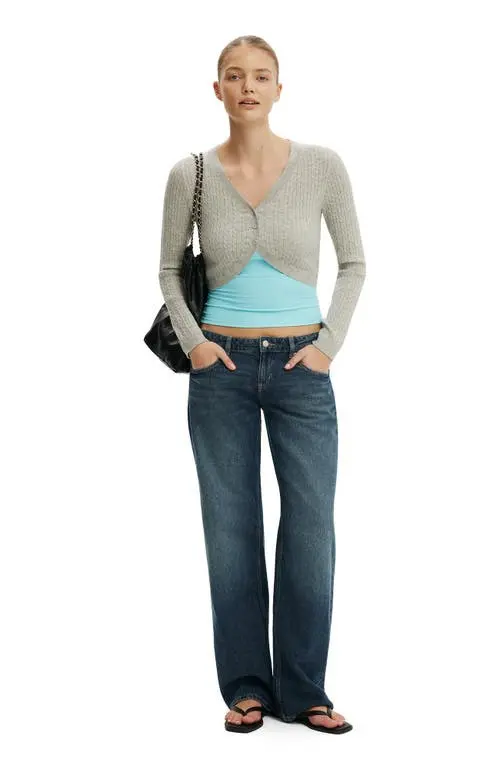 COTTON ON Ls Cable Micro Cardigen
