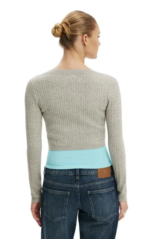COTTON ON Ls Cable Micro Cardigen