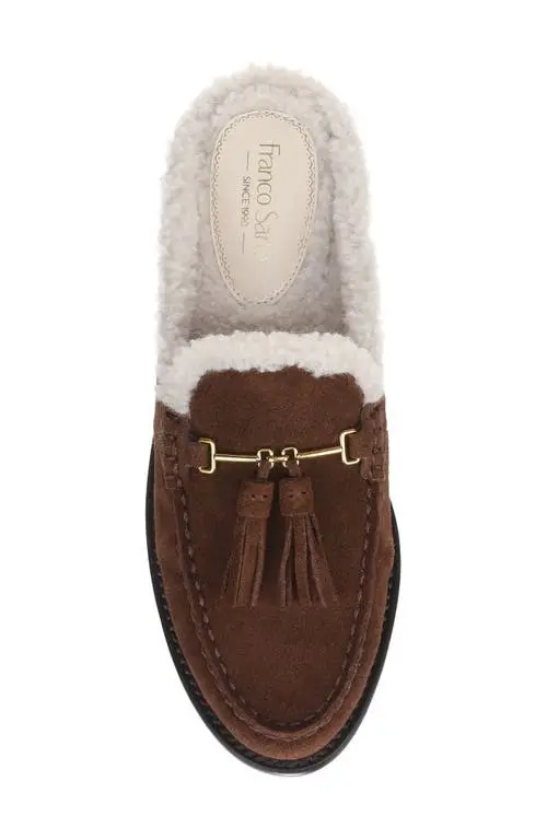 Franco Sarto Callen Tassel Loafer Mule - Brown Leather