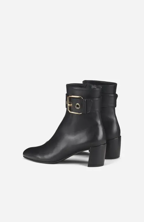 Agl Lynn Chic Heeled Bootie - Black Nappa
