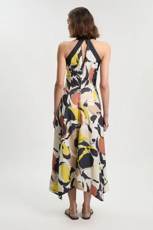 Karen Millen Petite Abstract Print Halter Maxi Dress