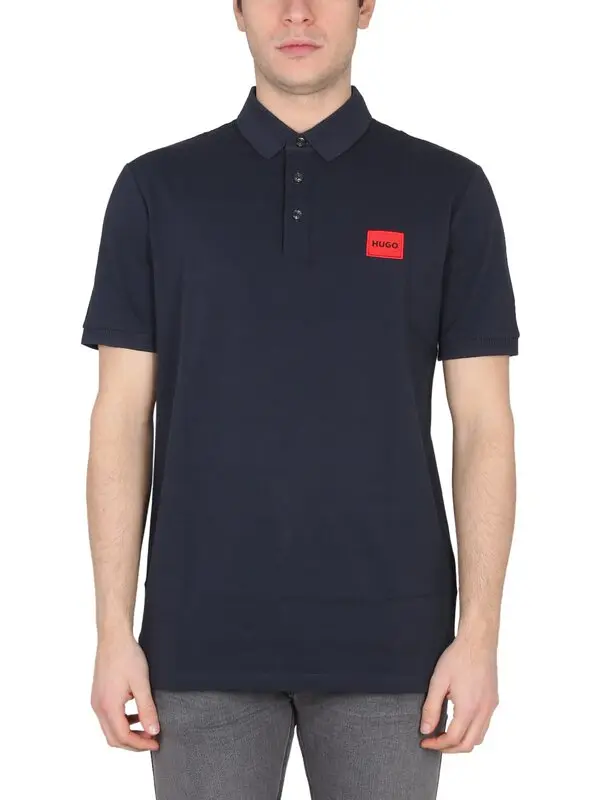 Hugo Polo Con Patch Logo - Blue