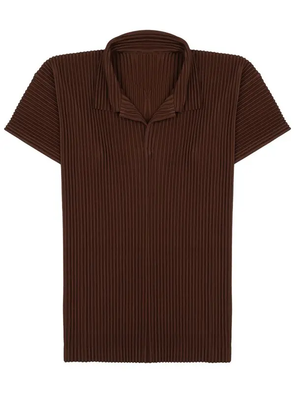 Issey Miyake T-shirt Con Colletto Polo - Brown