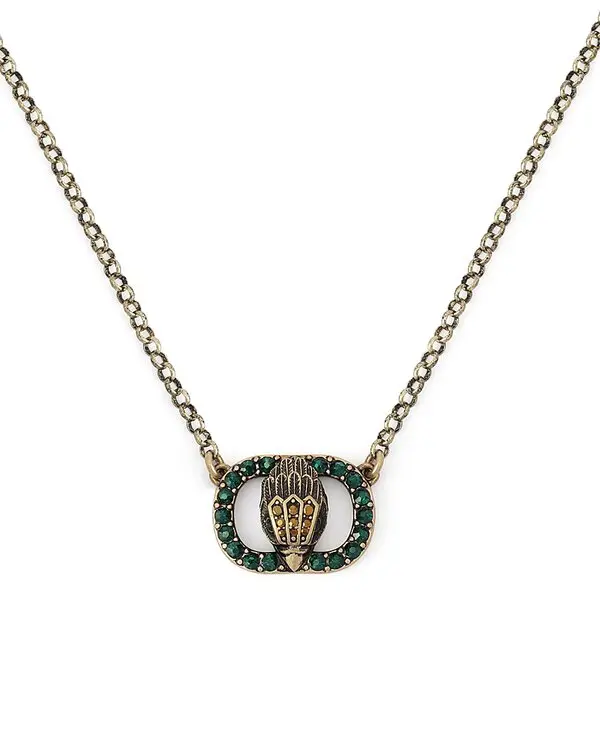 Kurt Geiger Signature Chelsea Eagle Pendant Necklace - Green