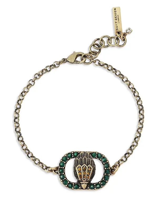 Kurt Geiger Signature Chelsea Eagle Link Bracelet - Green