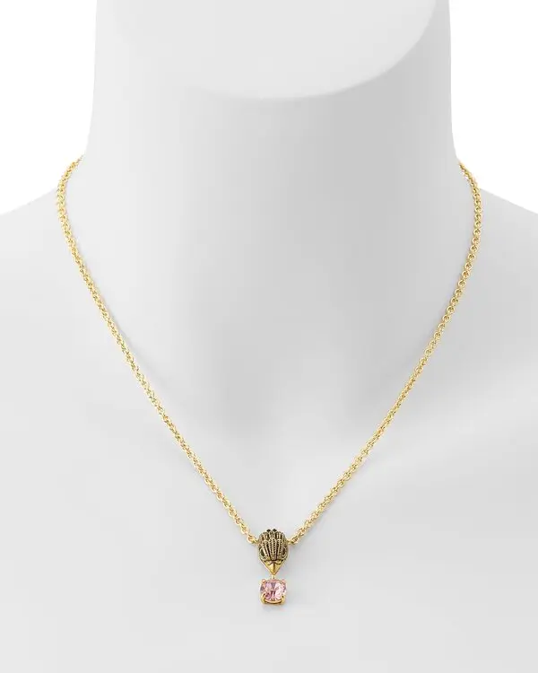 Kurt Geiger Signature Eagle Stone Pendant Necklace - Pink
