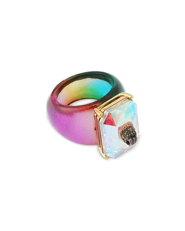 Kurt Geiger Signature Eagle Stone Cocktail Rainbow Ring