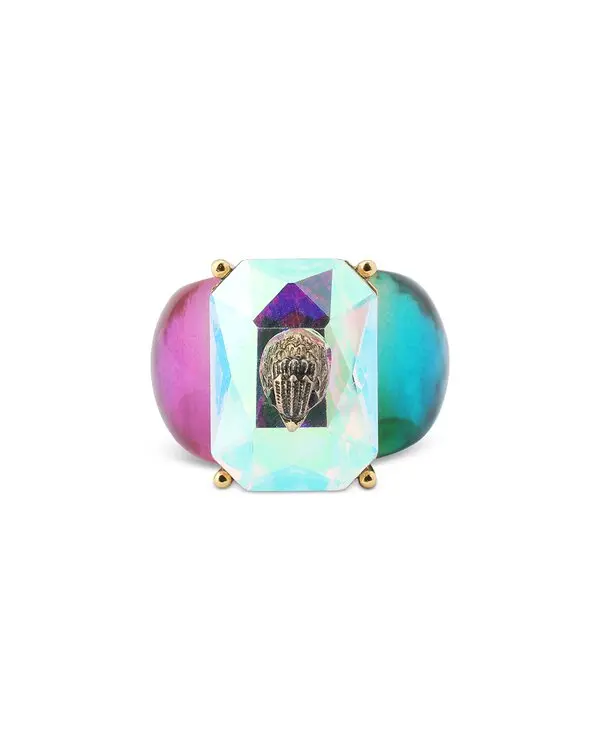 Kurt Geiger Signature Eagle Stone Cocktail Rainbow Ring