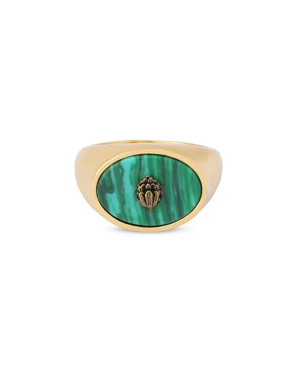 Kurt Geiger Signature Eagle Malachite Signet Ring