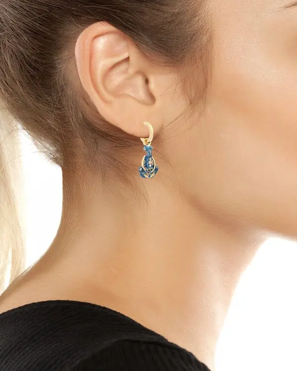 Kurt Geiger Mismatched Lobster And Martini Charm Hoop Earrings