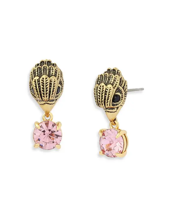 Kurt Geiger Signature Eagle Stone Drop Earrings - Pink