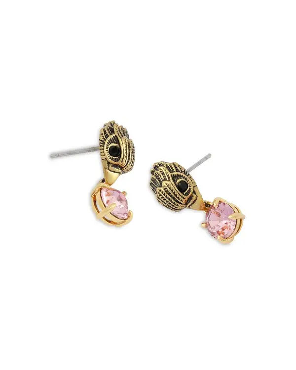 Kurt Geiger Signature Eagle Stone Drop Earrings - Pink