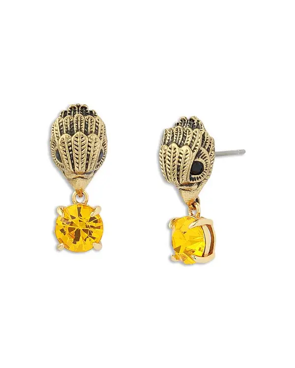 Kurt Geiger Signature Eagle Stone Drop Earrings - Topaz