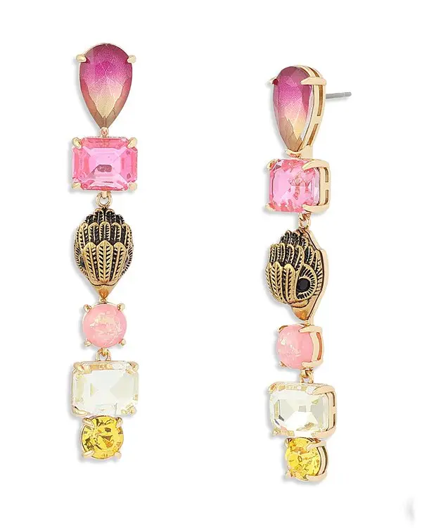 Kurt Geiger Signature Eagle Stone Linear Drop Earrings