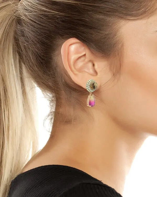 Kurt Geiger Signature Chelsea Eagle Pave Drop Earrings