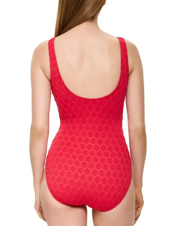 GOTTEX Chain Reaction Square Neck One Piece Swimsuit