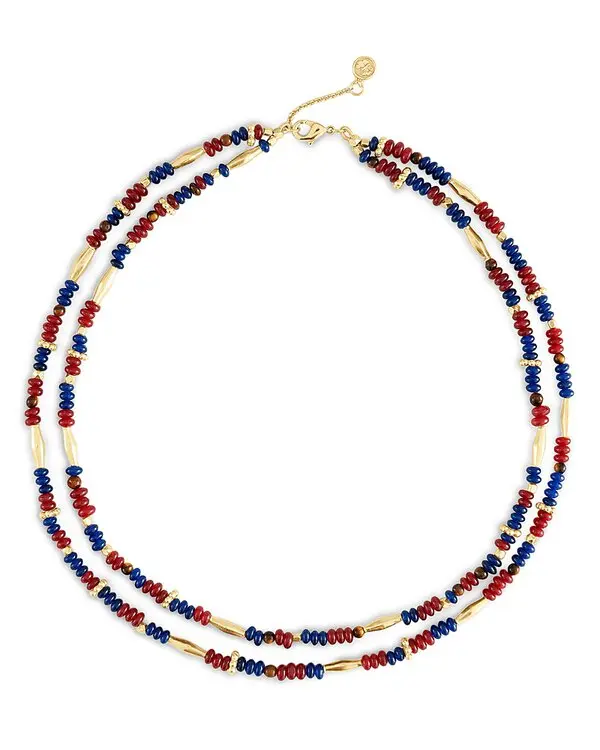 ANABEL ARAM Milos Beaded Necklace, 17.5-18 - Maroon