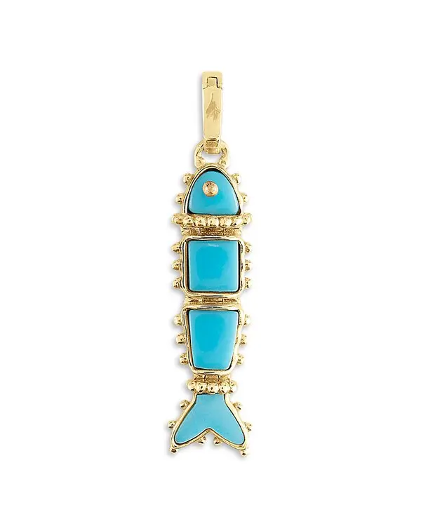 ANABEL ARAM Milos Stone Fish Charm - Turquoise