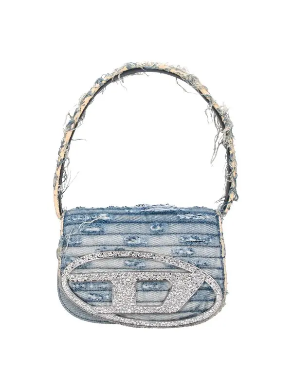 DIESEL® Mini Denim Shoulder Bag With Crystal Logo