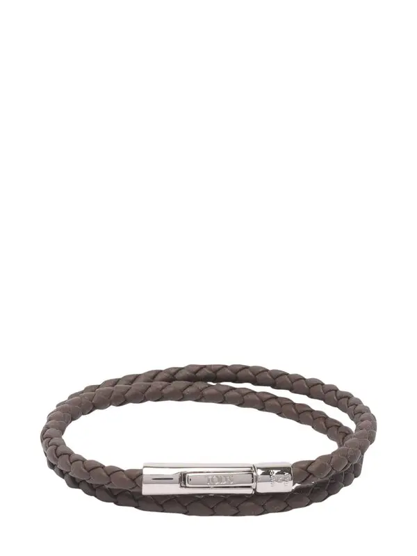 TOD`S Tod's Elegant Leather Bag With Braided Strap - Brown