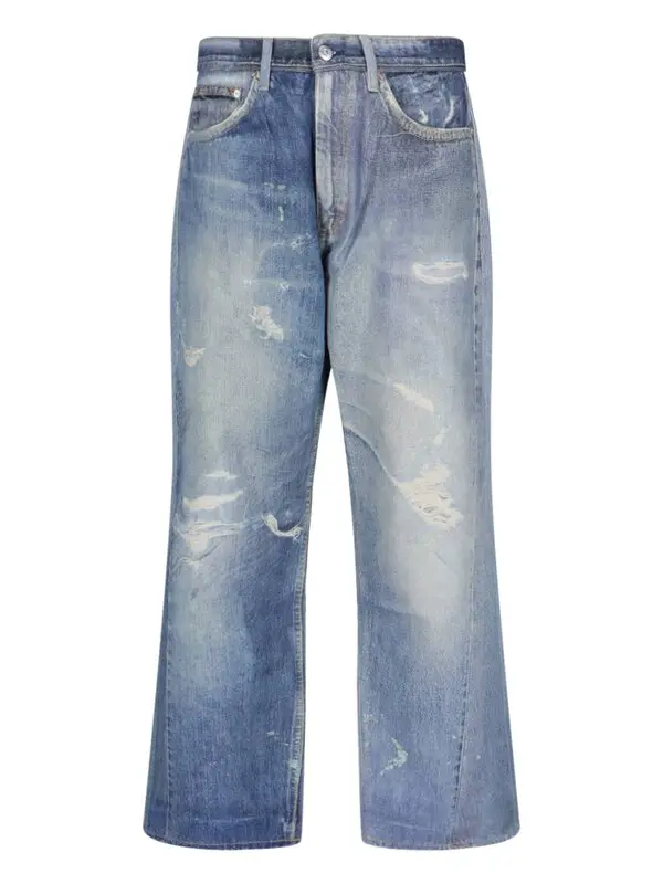 Our Legacy Distressed Wide-leg Jeans - Light Blue