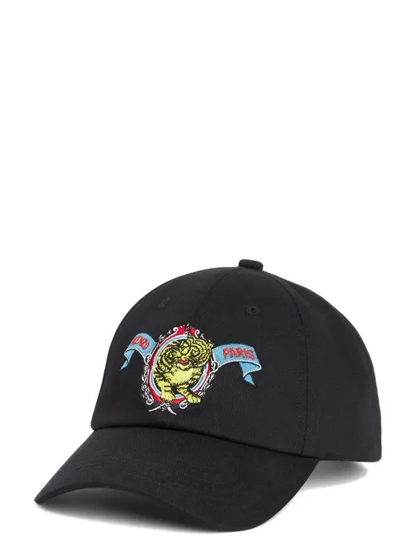 Kenzo Embroidered Cotton Hat - Nero
