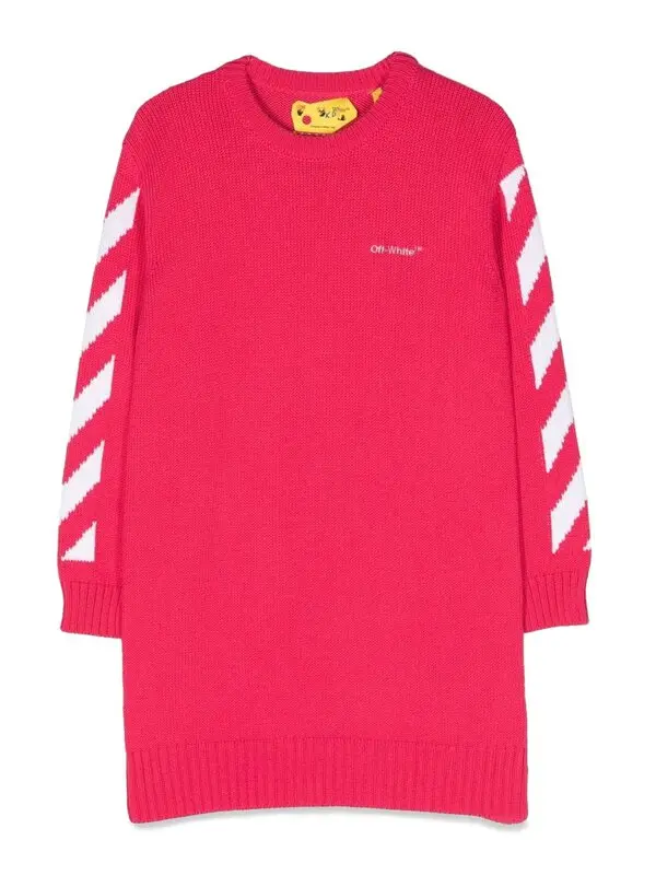 Off-White Arrow Knit Dress - Fuchsia