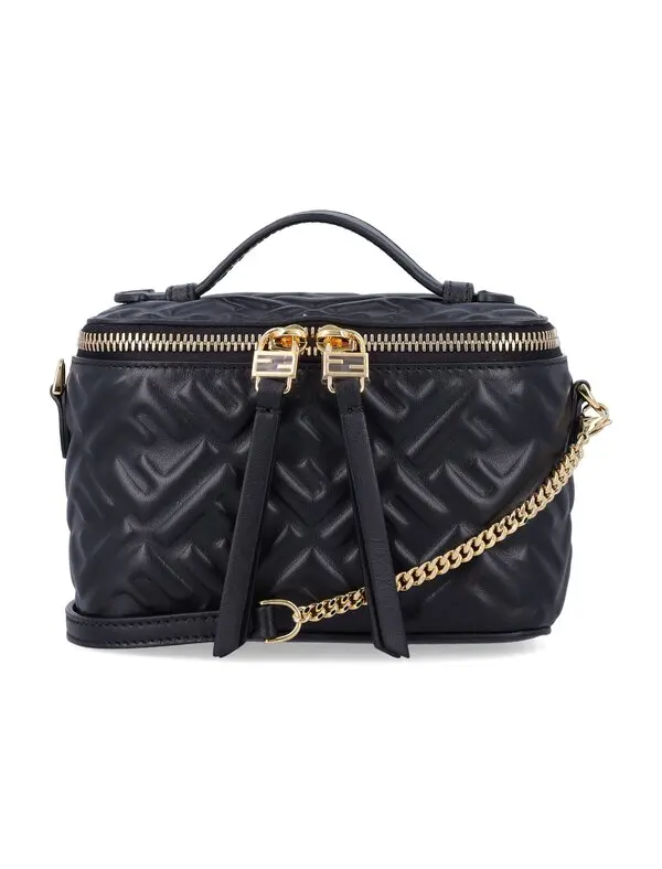 Fendi Vanity Mini Embossed 3d Ff Leather Bag