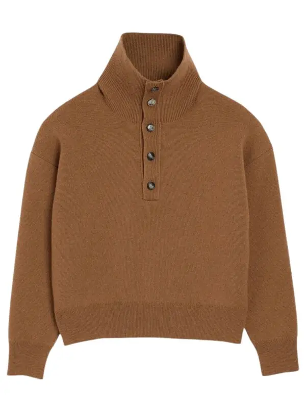 AMI Paris V-neck Button-front Cardigan With Chest Embroidery