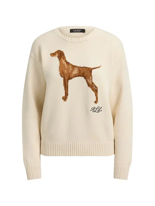 Ralph Lauren Dog Intarsia Crewneck Sweater
