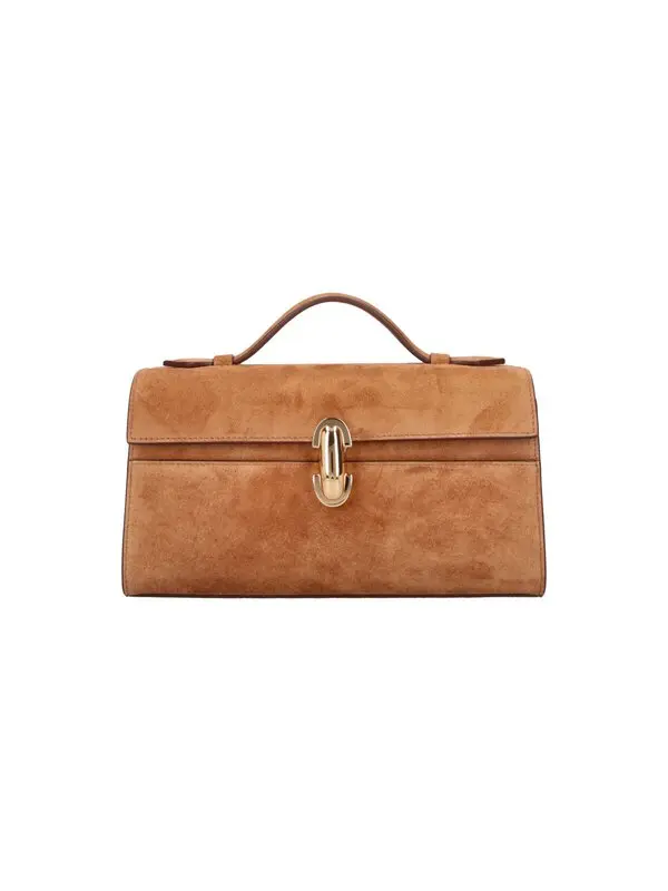 Savette 100% Calfskin Leather Crossbody Bag - Brown