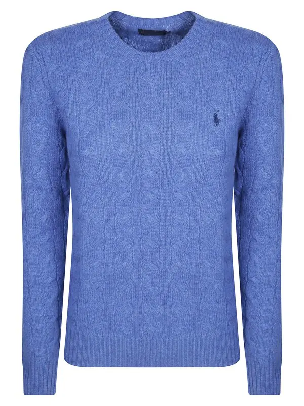 Polo Ralph Lauren Cable Knit Long Sleeve Crewneck Pullover - Blu