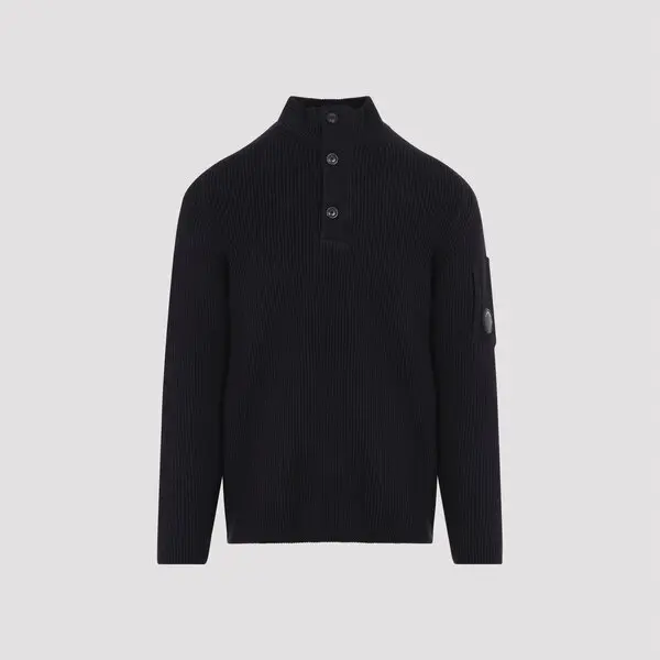 C.P. COMPANY Full Rib Half-button Crewneck Sweater