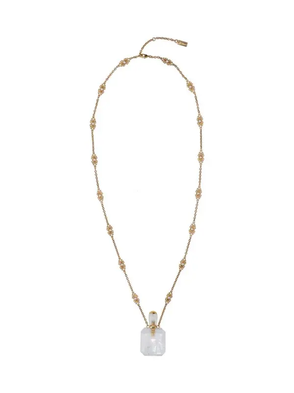 Chloé Rock Crystal Brazil Charm Earrings In Brass With Resin Detail - White