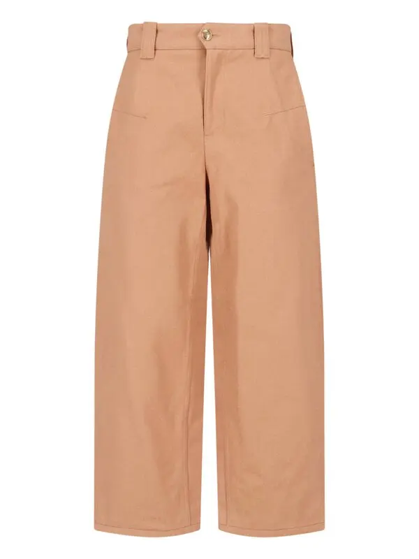 Chloé Cotton Trousers With Buffalo Horn Button Detail