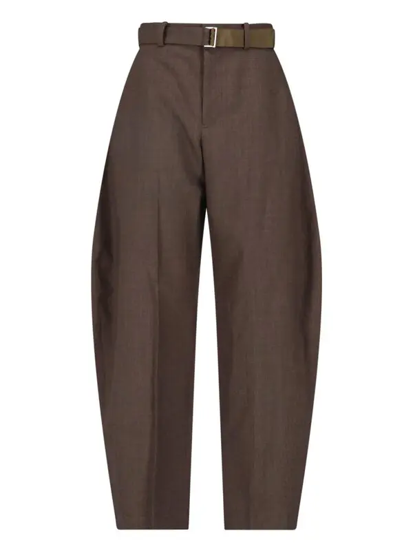 Sacai Belted High-waist Wide-leg Trousers