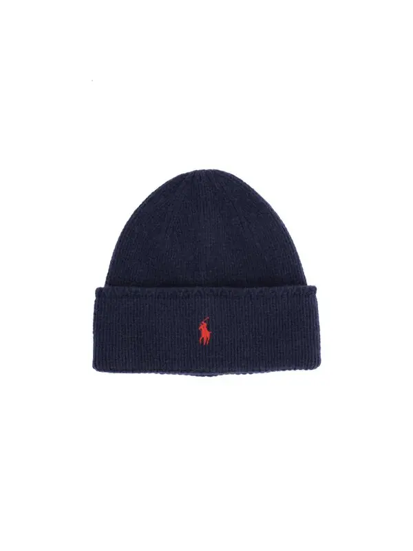 Polo Ralph Lauren Knit Beanie Hat With Embroidered Logo - Blue
