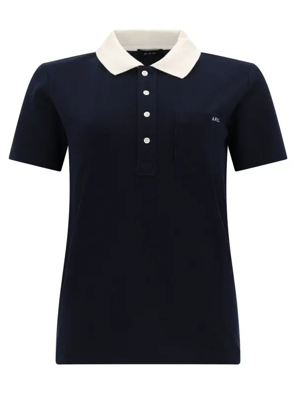 A.p.c. Cotton Polo Shirt With Contrast Collar