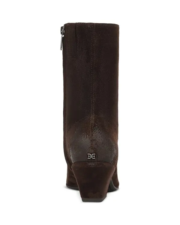 Sam Edelman Harmony Mid Heel Ankle Boots - Espresso Bean