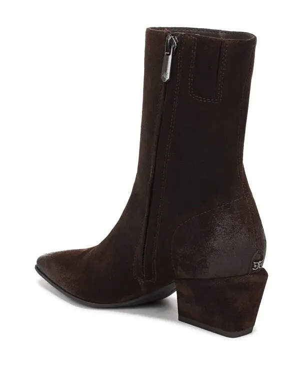 Sam Edelman Harmony Mid Heel Ankle Boots - Espresso Bean