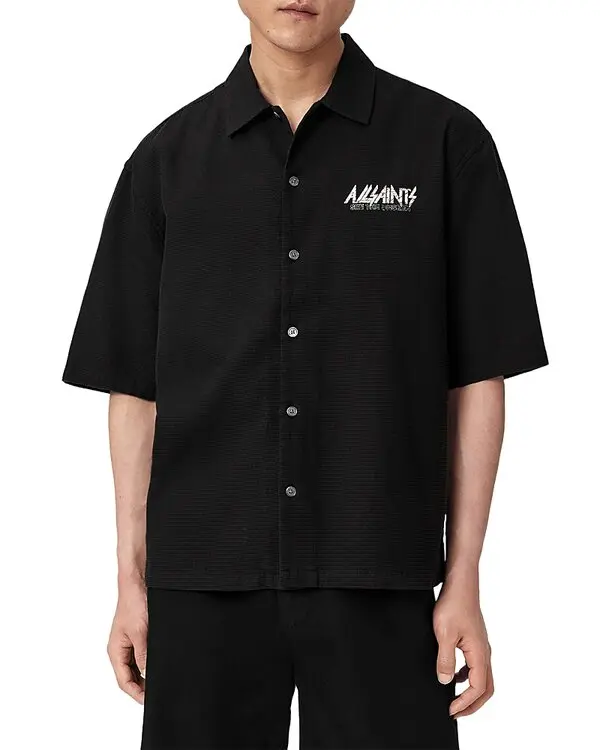 ALLSAINTS Synth See The Unseen Logo Shirt - Orca Black