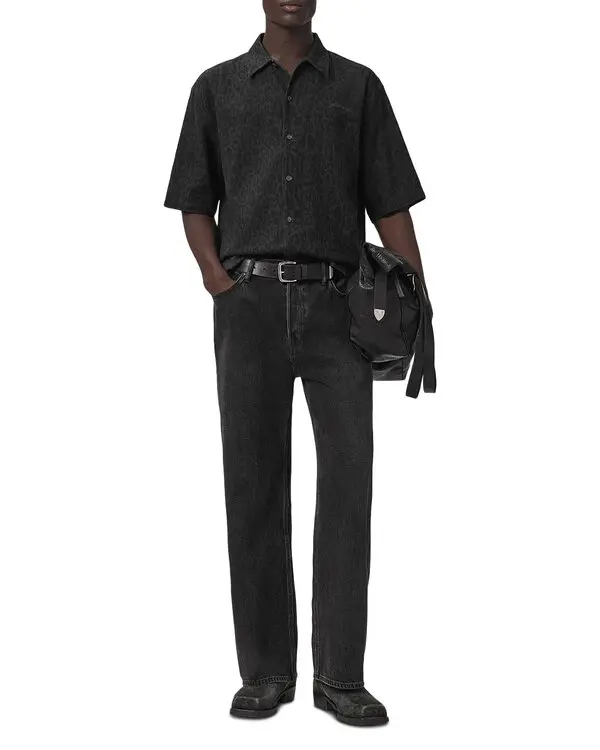 ALLSAINTS Leopard Print Shirt - Iron Black