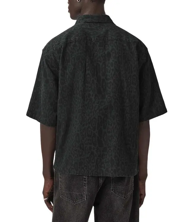 ALLSAINTS Leopard Print Shirt - Iron Black