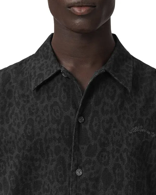 ALLSAINTS Leopard Print Shirt - Iron Black