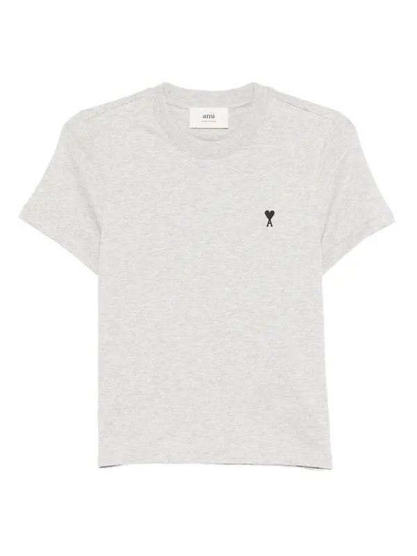AMI Paris De Coeur Cotton T-shirt - Grey